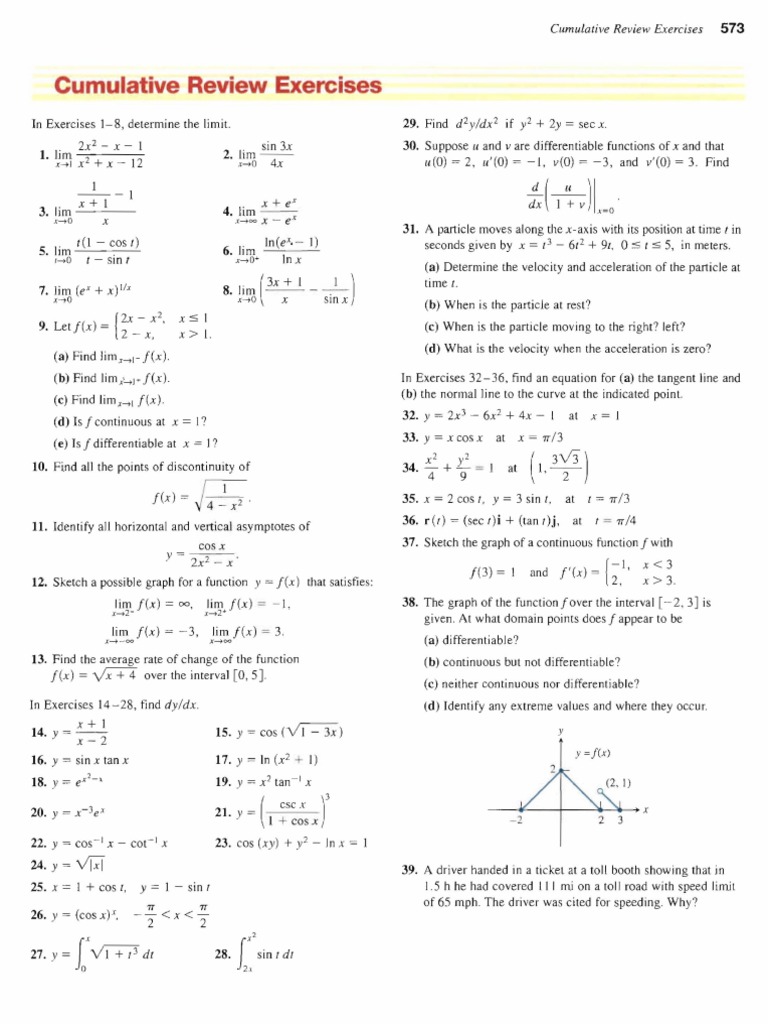 574 Reviewhandout Pdf Euclidean Vector Trigonometric Functions