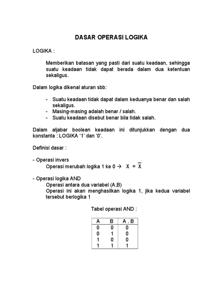 Dasar Operasi Logika | PDF