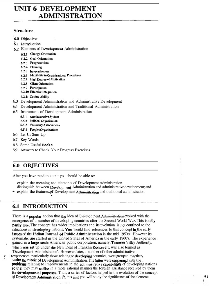 Public Administration Unit-6 Development Administration | PDF ...