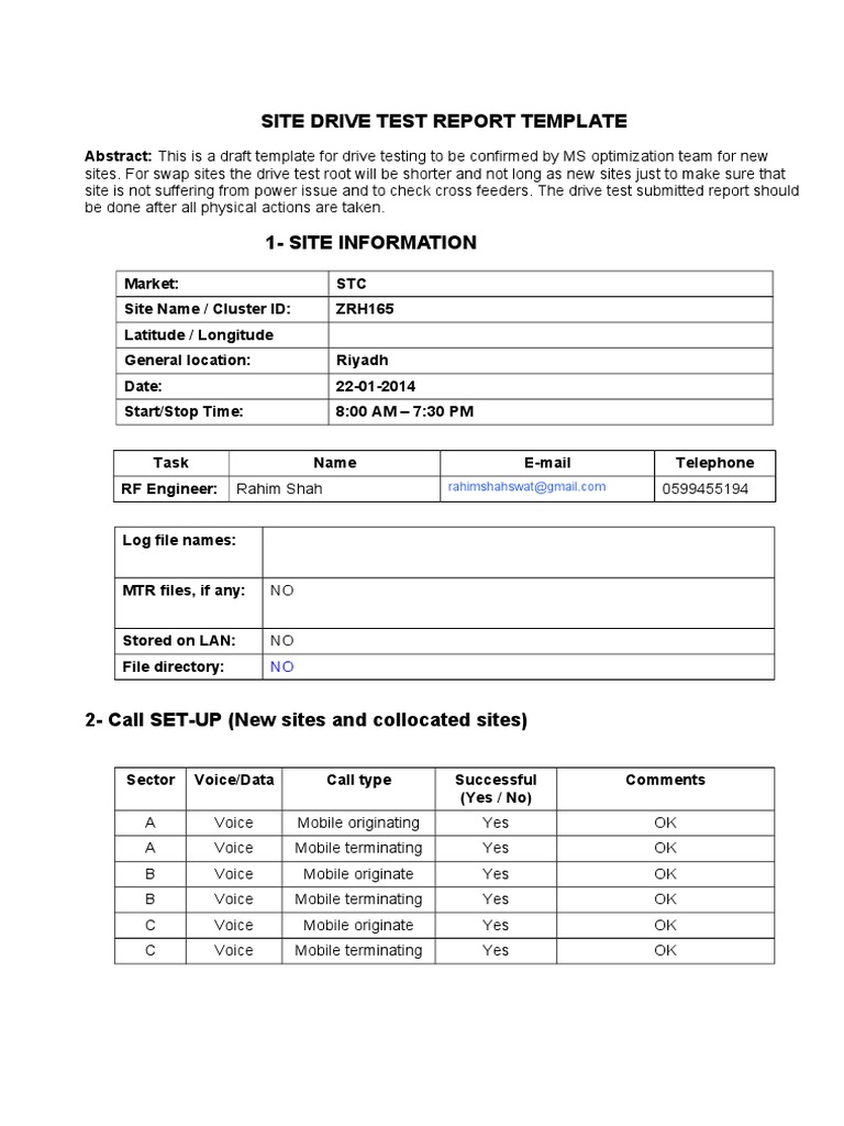 2G Drive Test Report | PDF