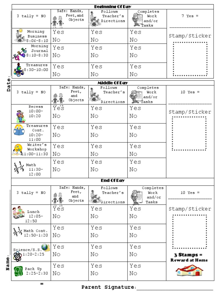 Daily Student Behavior Log | PDF