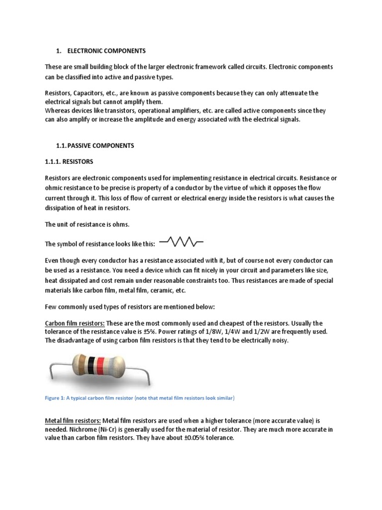 Electronic Components | PDF | Resistor | Electrical Resistance And ...