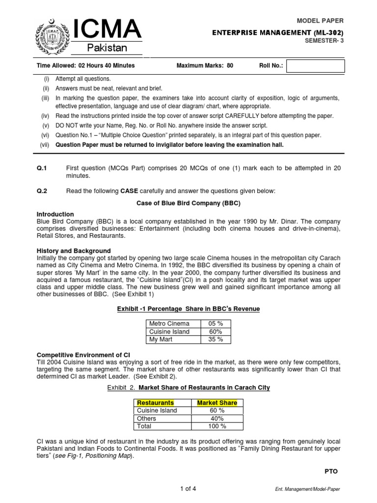 8 ML 302 em - QP | PDF | Lean Manufacturing | Employment