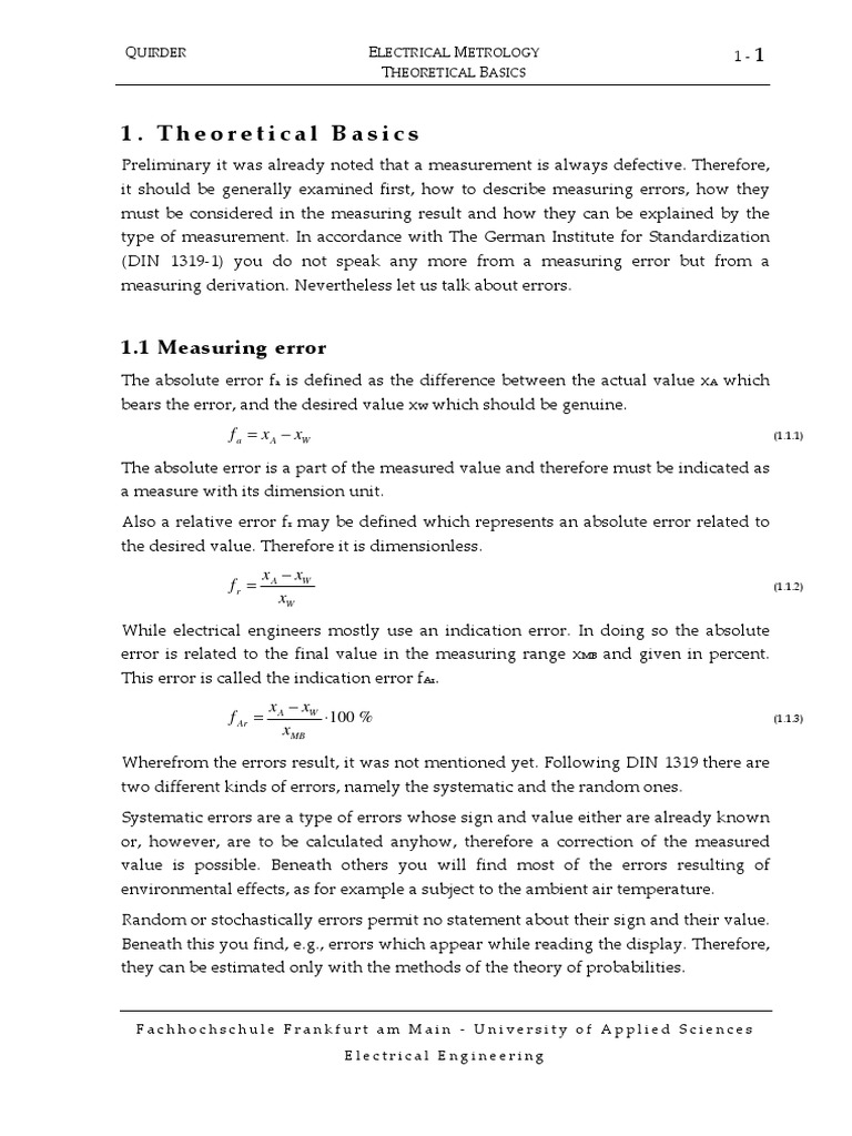 Electrical Metrology | PDF | Normal Distribution | Kilogram