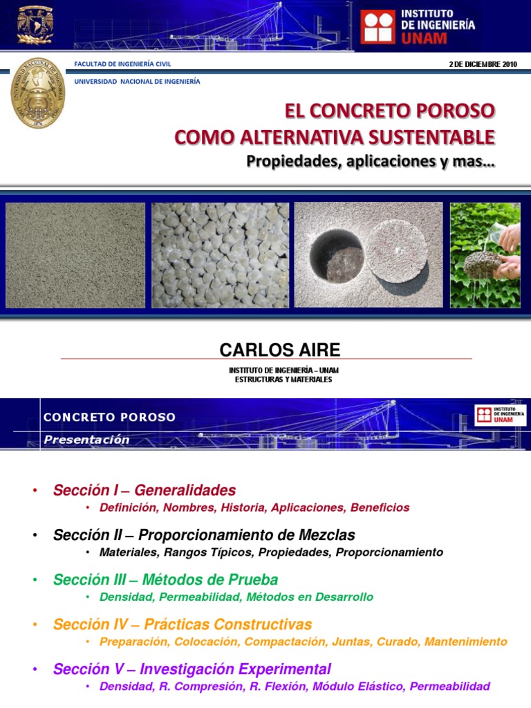 Concreto Poroso: Propiedades y Usos | PDF | Permeabilidad (Ciencias de ...