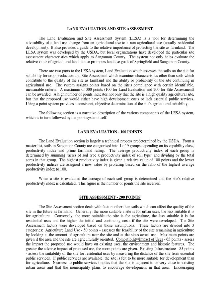 Land Evaluation and Site Assessment | PDF | Septic Tank | Road