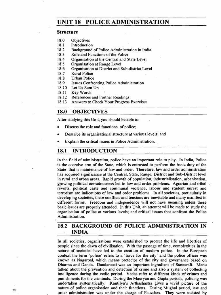 Public Administration Unit-57 Police Administration | PDF | Inspector ...