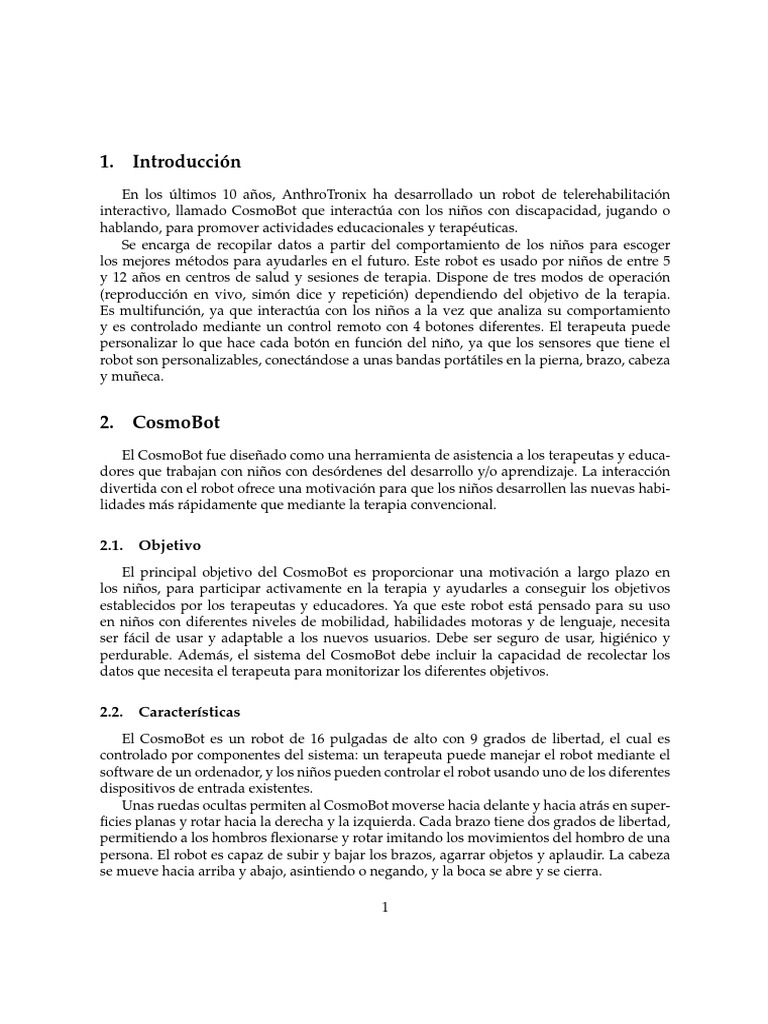 Cosmo Bot | PDF | Robot | Robótica