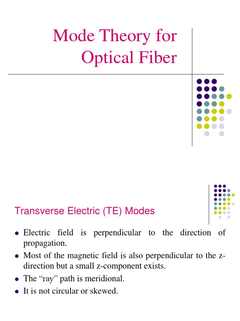 Mode Theory For Optical Fiber | PDF | Theoretical Physics | Physical ...