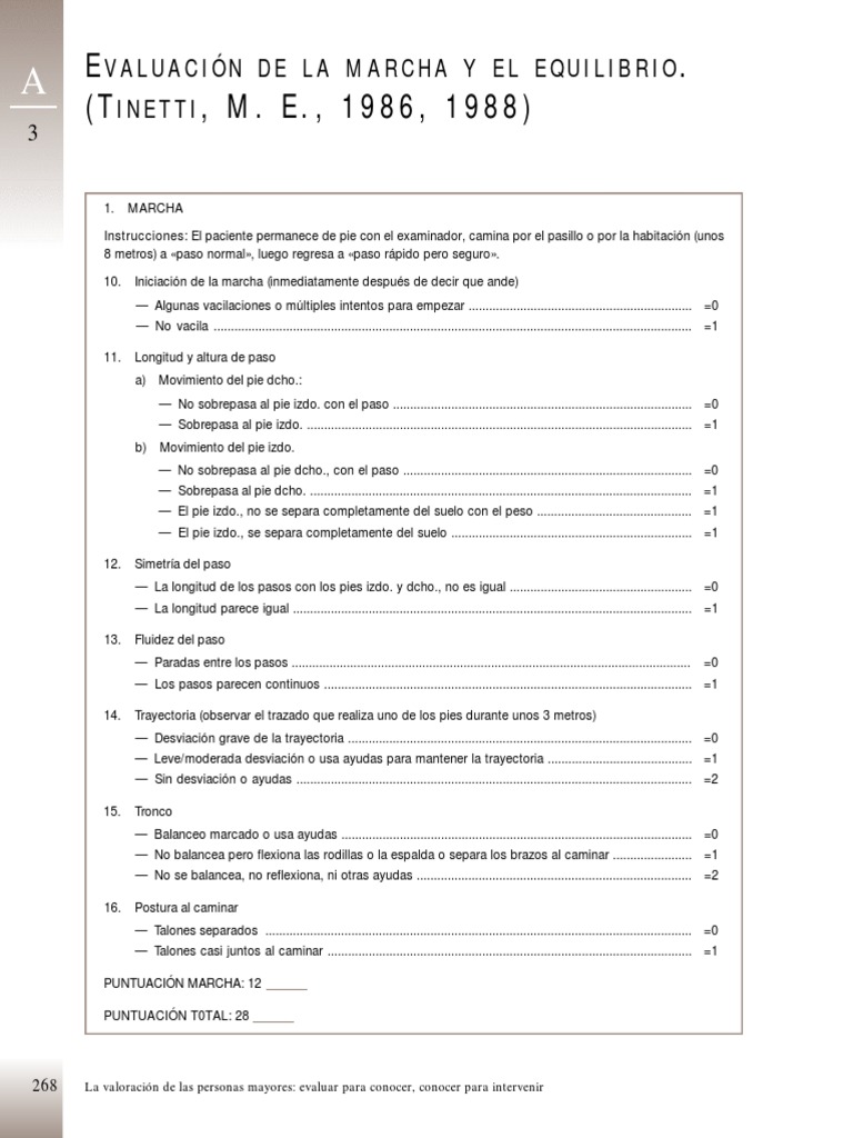 Escala de Tinetti | PDF