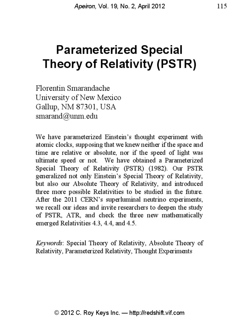 Parameter Iess TR | PDF | Speed Of Light | Special Relativity