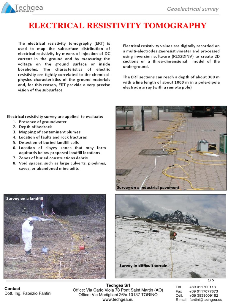 Electrical Resistivity Tomography: Geoelectrical Survey | PDF | Geology ...