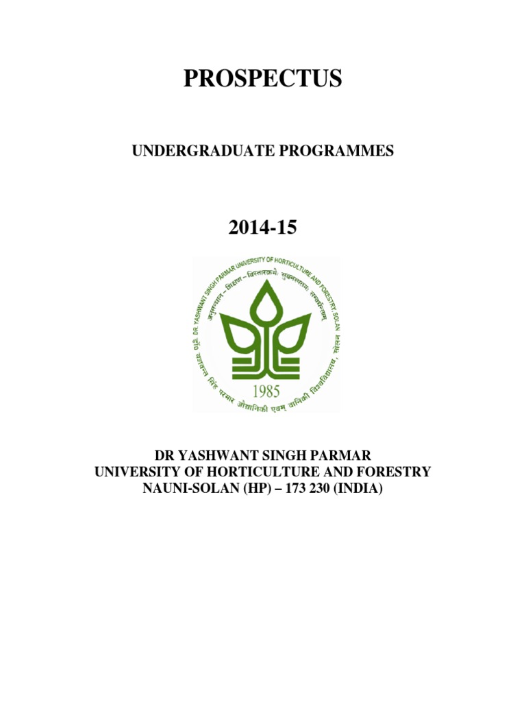 YSP University UG Admission | PDF YSP University UG Admission | PDF
