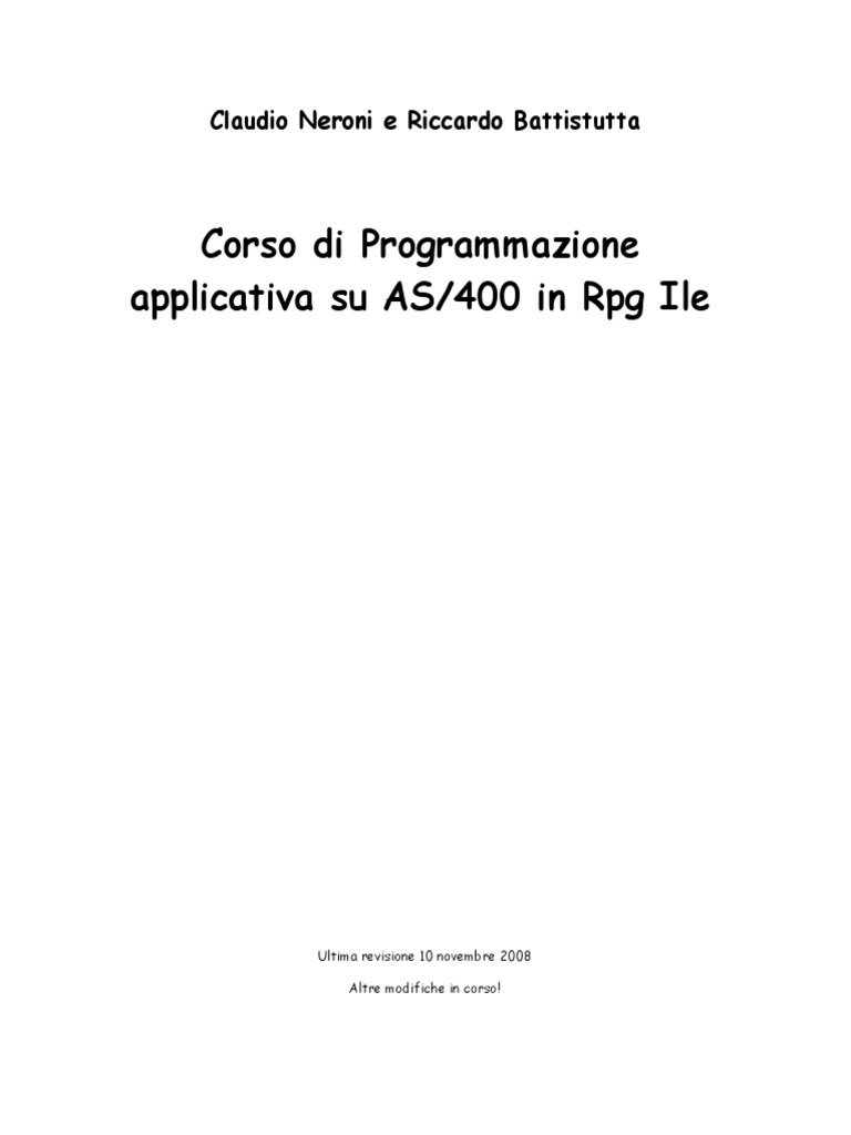 Corso RPG AS/400 | PDF