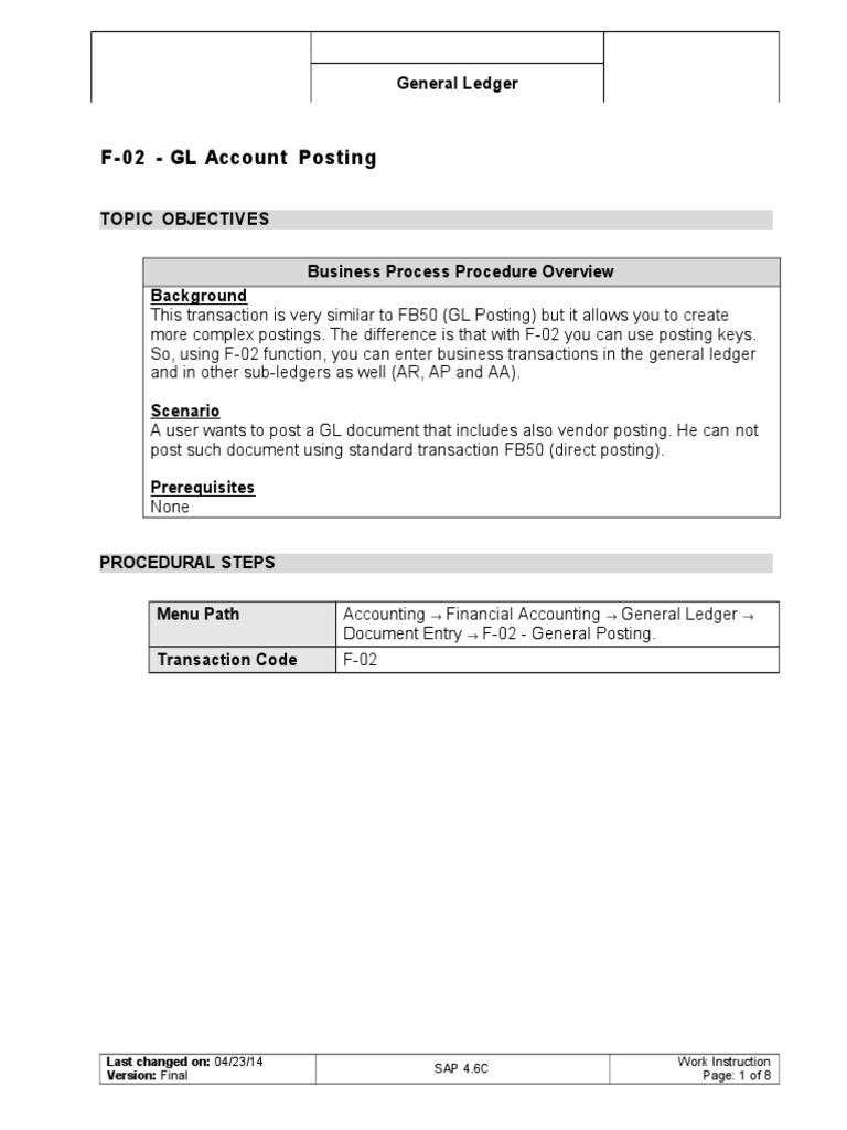 SAP - GL Account Posting | Download Free PDF | Computing | Accounting