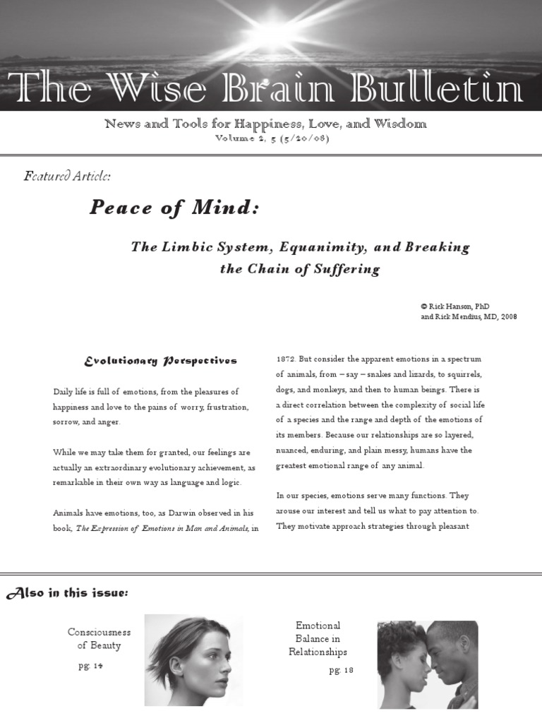 News and Tools For Happiness, Love, and Wisdom | PDF | Prefrontal ...