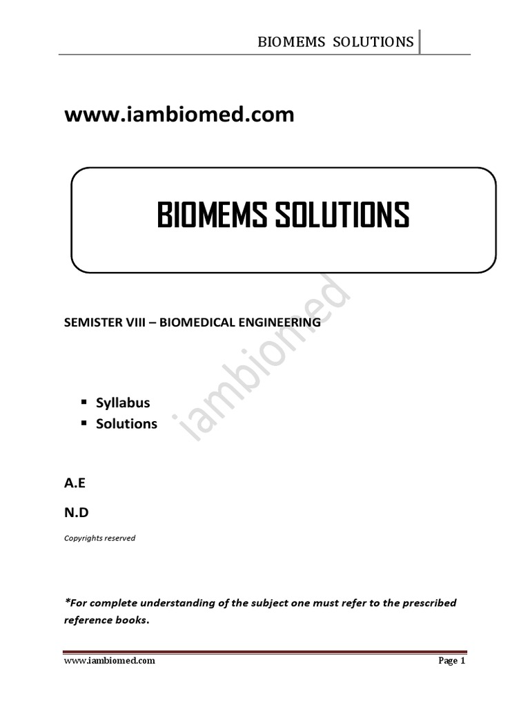 Biomems Easy Soln | PDF | Polymerase Chain Reaction | Sputtering