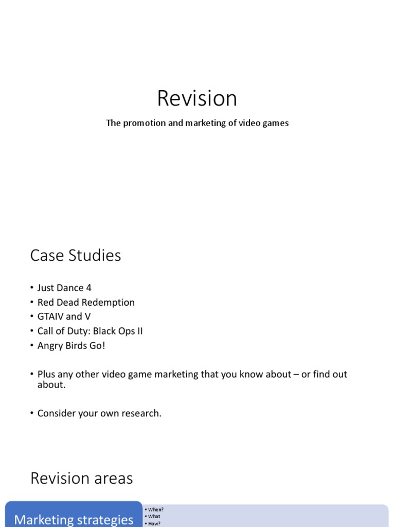Video Games Revision Web Version | PDF | Narrative | Video Games Video Games Revision Web Version | PDF | Narrative | Video Games
