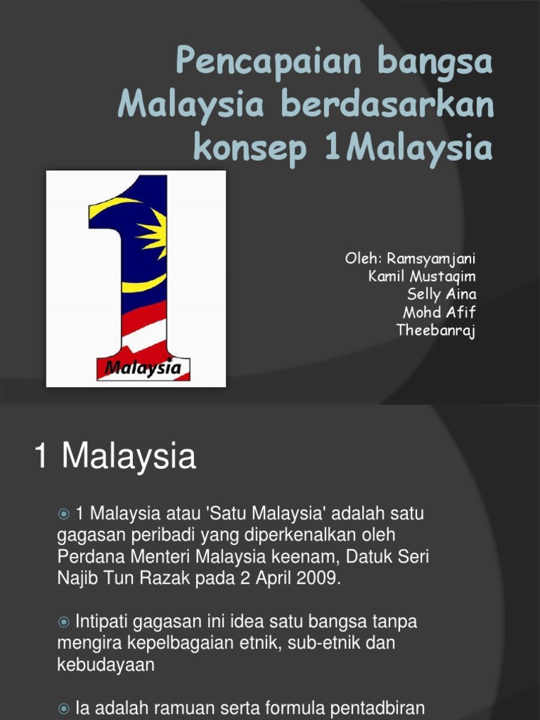 Pencapaian Bangsa Malaysia Berdasarkan Konsep 1malaysia | PDF