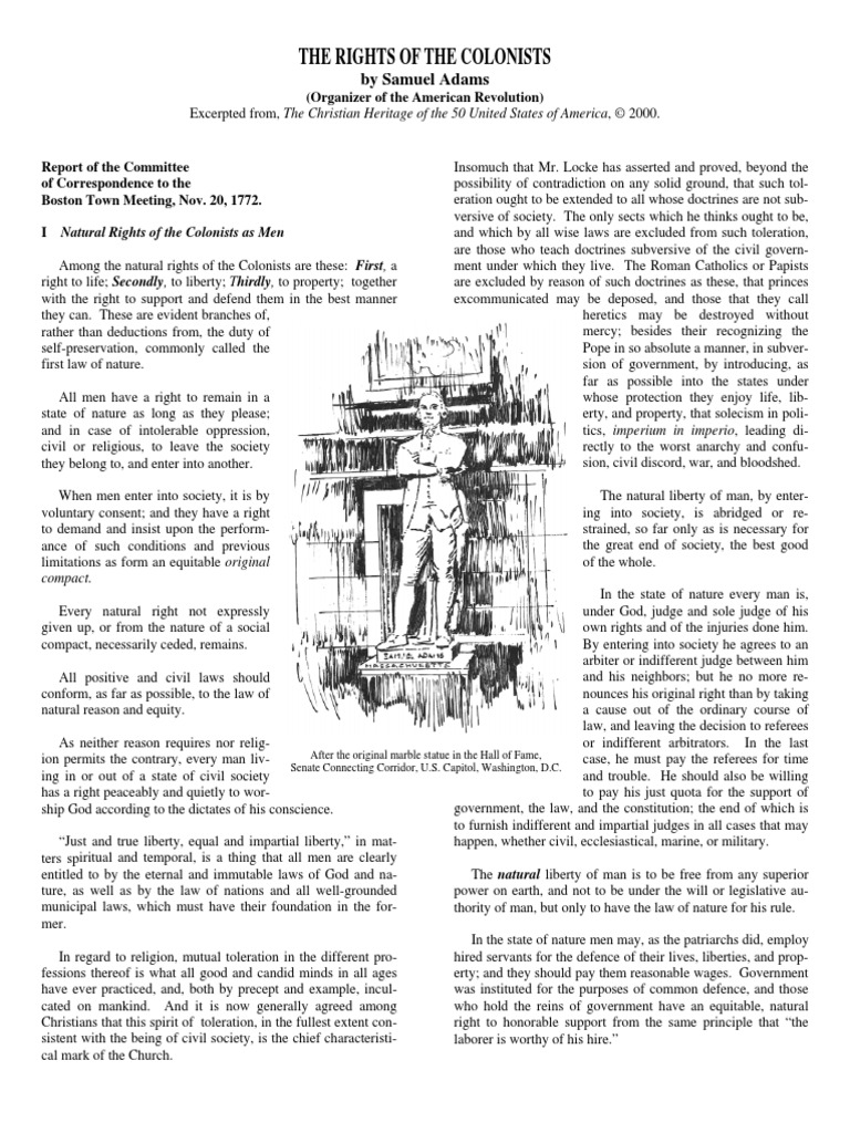 The Rights of The Colonists | PDF | Natural And Legal Rights | Liberty