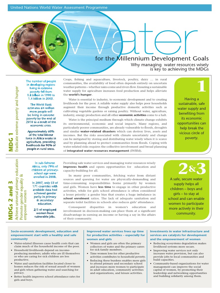 WWAP Water and MDGs | PDF | Drinking Water | Water Resources