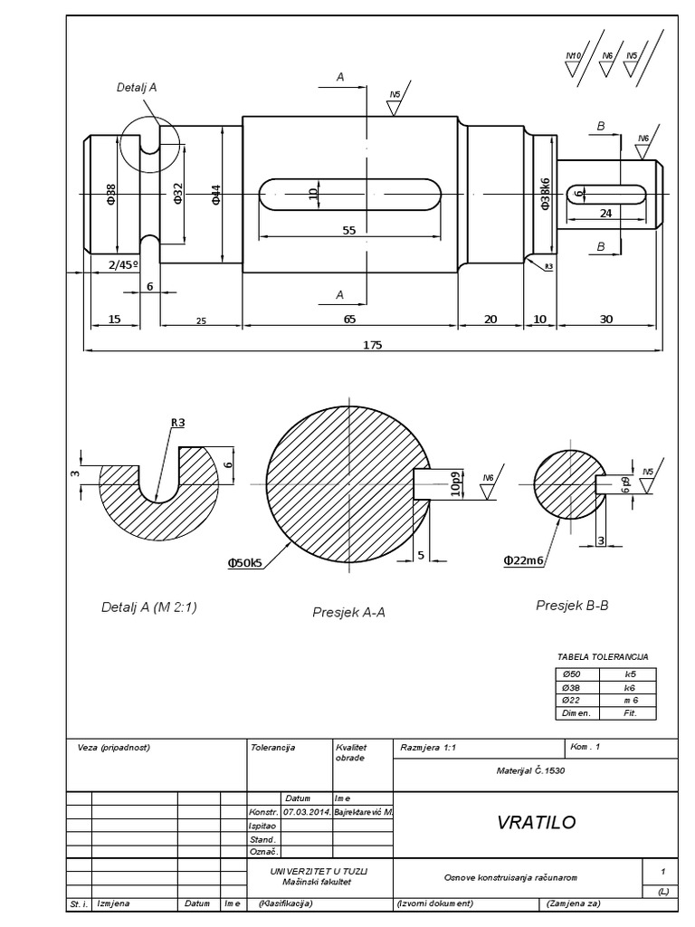 Radionicki Crtez Vratila | PDF