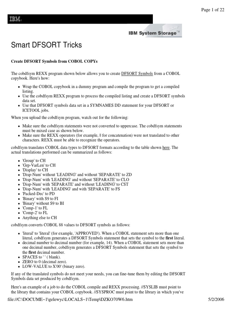 Smart DFSORT Tricks | PDF | C (Programming Language) | Letter Case