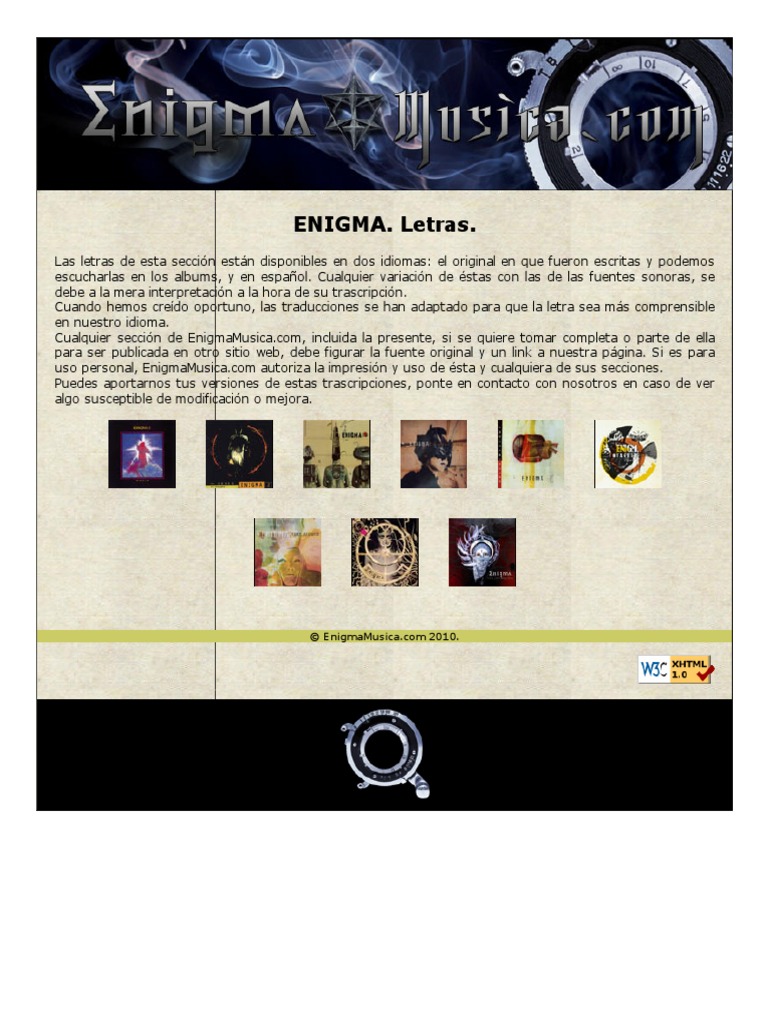 ENIGMA The Song Book Lyrics - Todas Las Letras de Las Canciones de ...