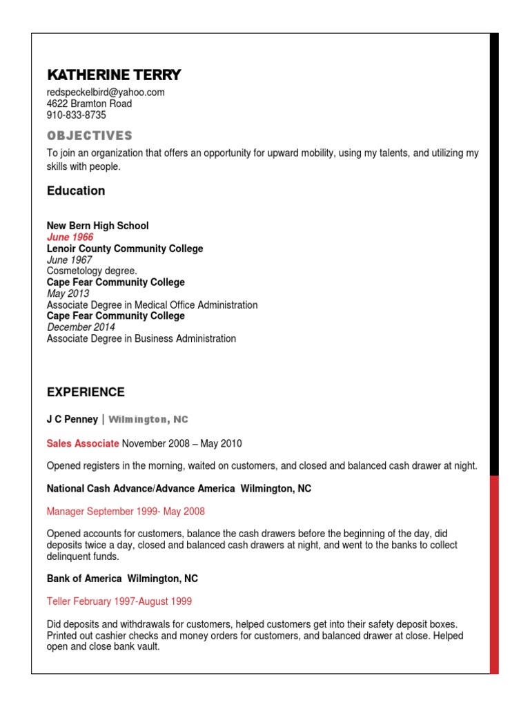 Katherine Terry Personal Resume | PDF