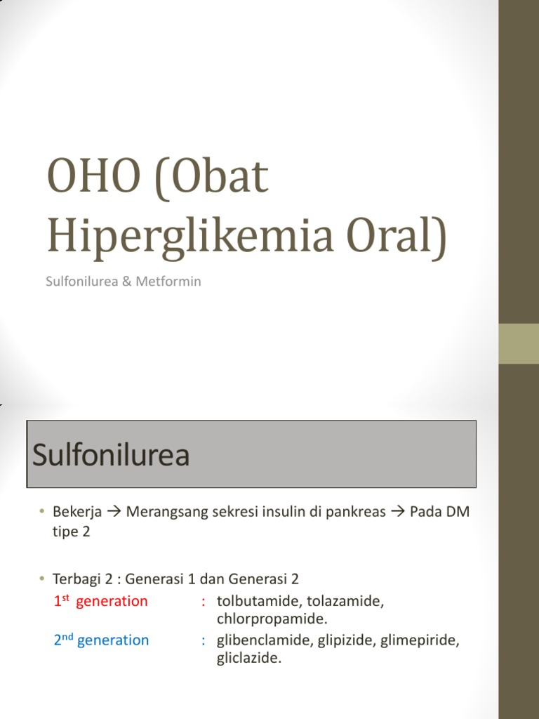 Obat Hiperglikemia Oral Oho | PDF | Pengembangan Diri