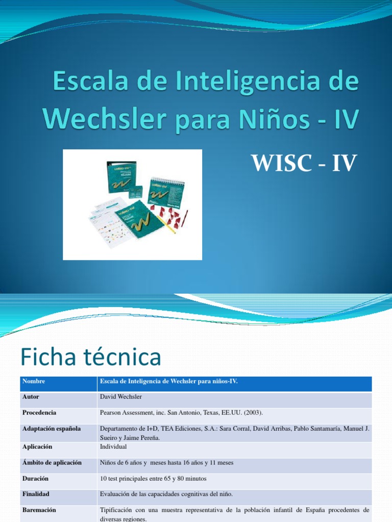 Escala de Inteligencia de Wechsler para Niños | PDF | Hemisferio cerebral | Inteligencia