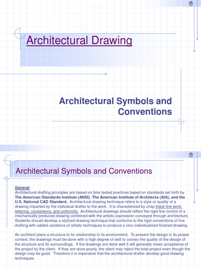 Architectural Symbols and Conventions | PDF | Technical Drawing | Drawing