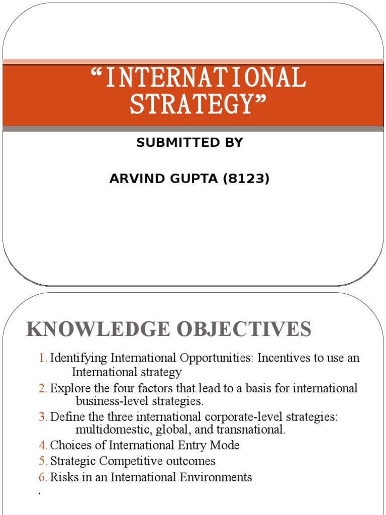 International Strategy Pdf Strategic Management Mergers And