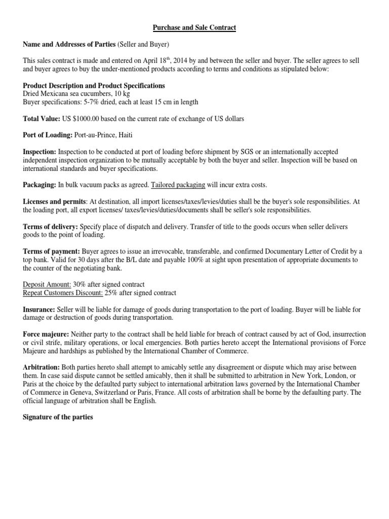 Mock Contract | PDF | Sales | Taxes