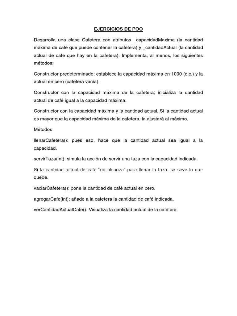 Ejercicios de Poo | PDF