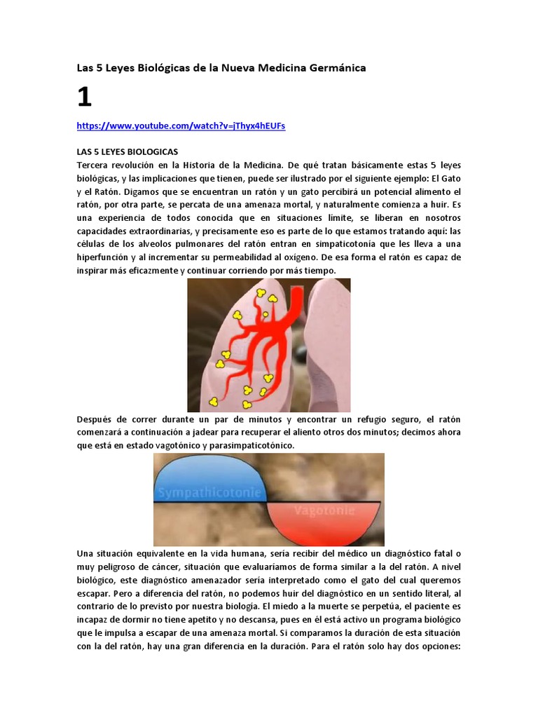 Las 5 Leyes Biologicas de La Nueva Medicina Germanica 1 | PDF | Cáncer | Cáncer de pulmón
