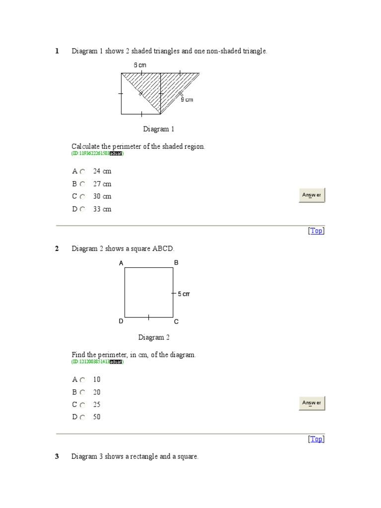 1 Diagram 1 Shows 2 Shaded Triangles and One Non-Shaded Triangle | PDF ...