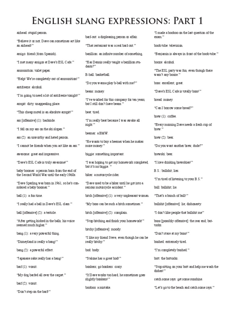 English Slang Expressions Explained: An A-Z Guide to Common Slang Terms ...