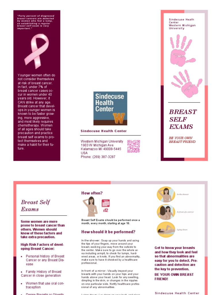 Breast Self Exam Brochure | PDF | Breast Cancer | Breast Diseases