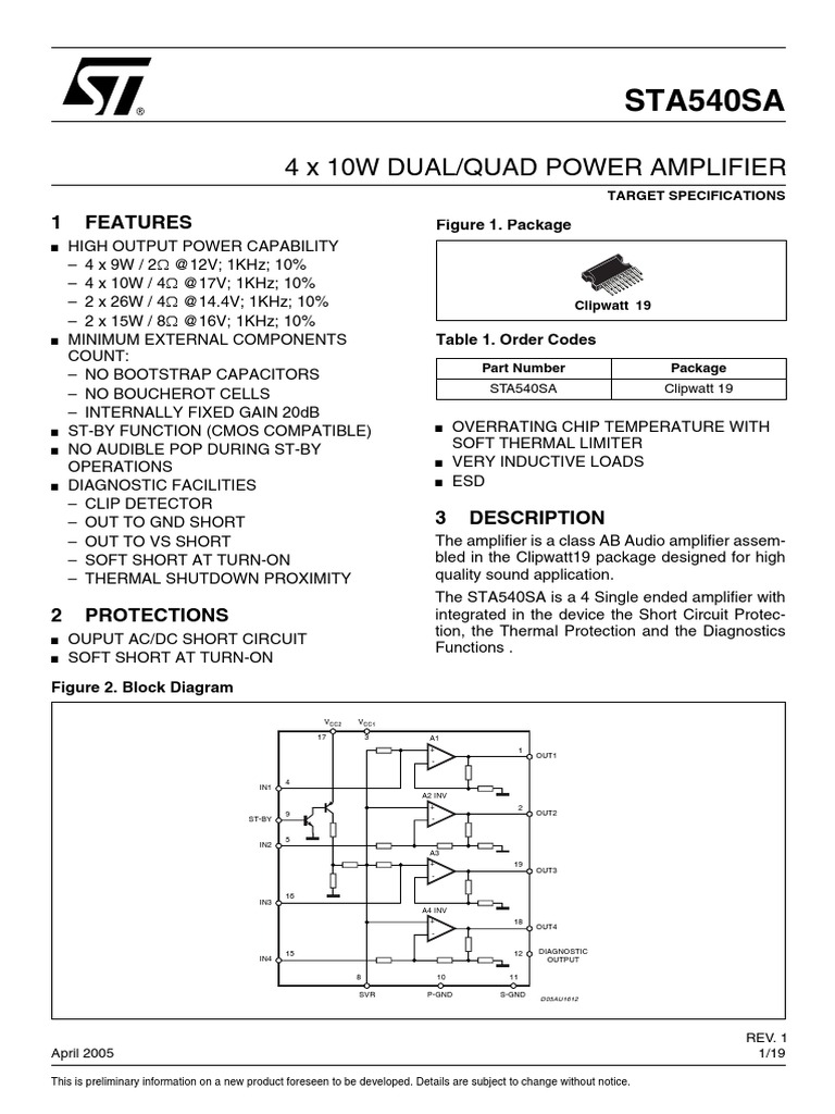Sta 540 Sa | PDF | Amplifier | Capacitor