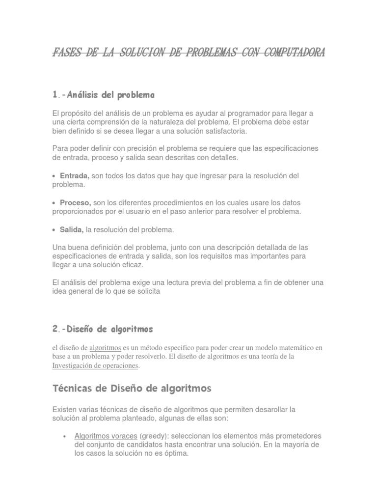 Fases de La Programacion | PDF | Algoritmos | Programa de computadora