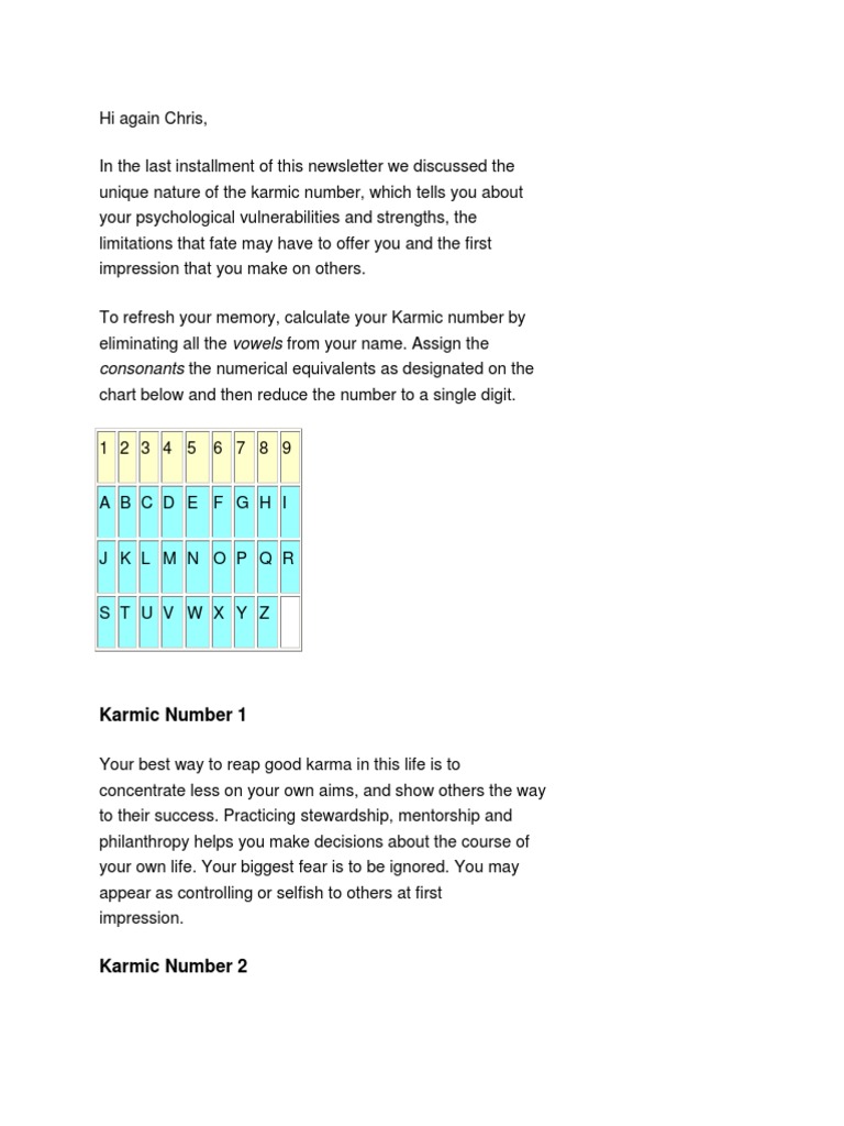 Understanding Karmic Numbers in Numerology | PDF | Karma ...