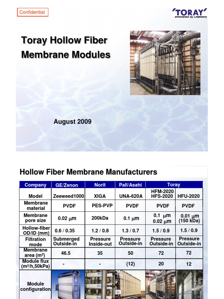 UF TORAY Presentation | PDF | Membrane | Desalination