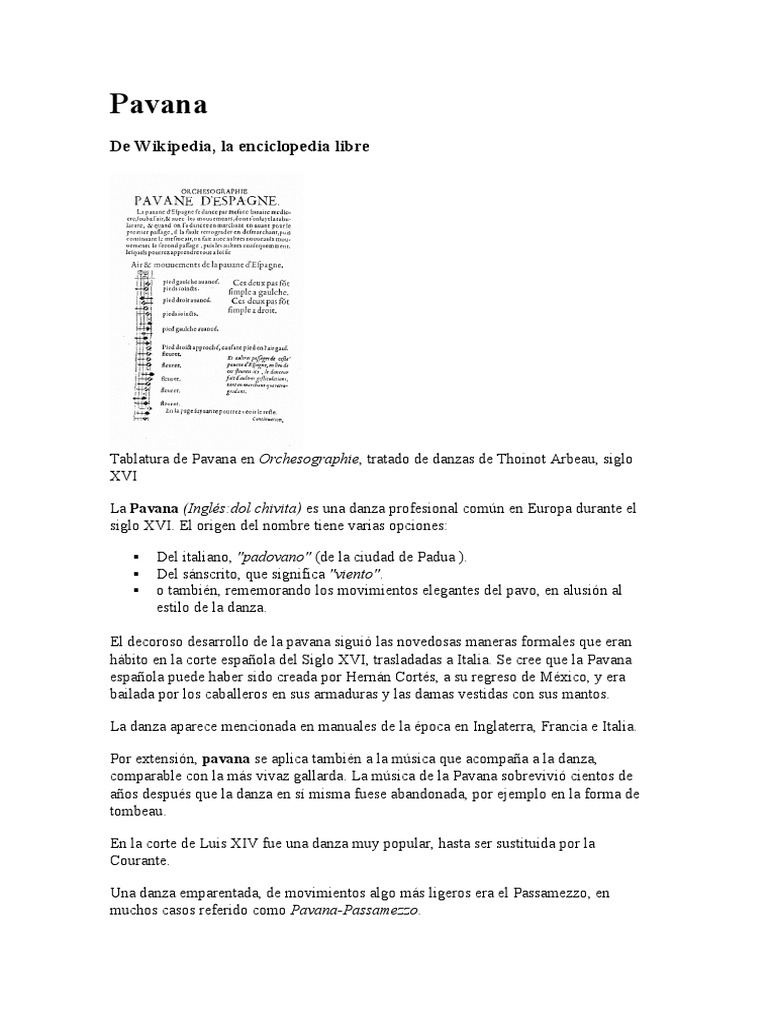 Pavana | PDF | Formas musicales | Música clásica