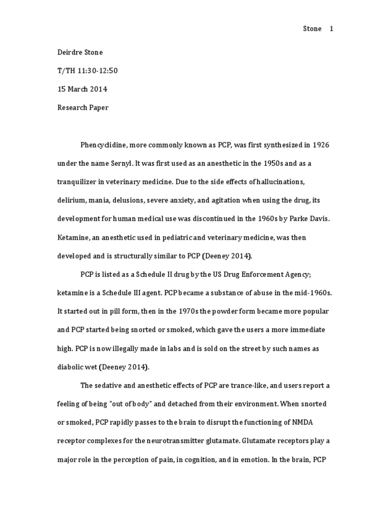 PCP Research Paper | PDF | Phencyclidine | Psychiatry