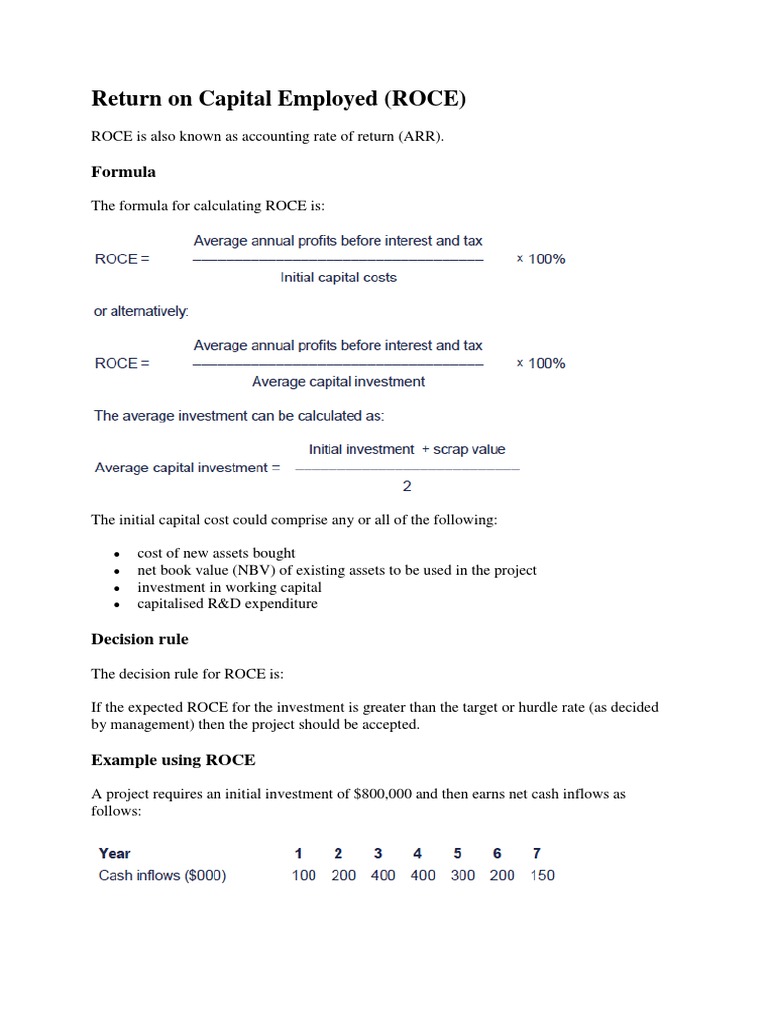 ROCE Calculation and Analysis Guide | PDF