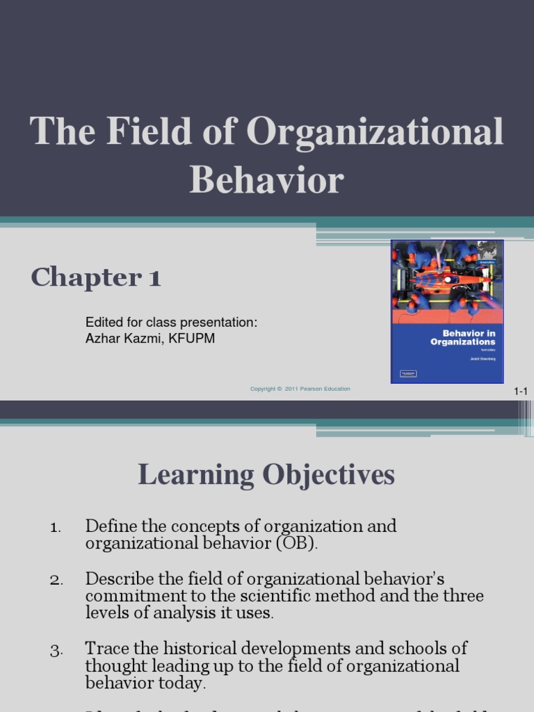 Greenberg Ch1 Ed10 Edited | PDF | Organizational Behavior | Employment
