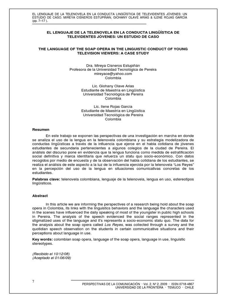 Analisis de Las Telenovelas | PDF | Estereotipos | Lingüística