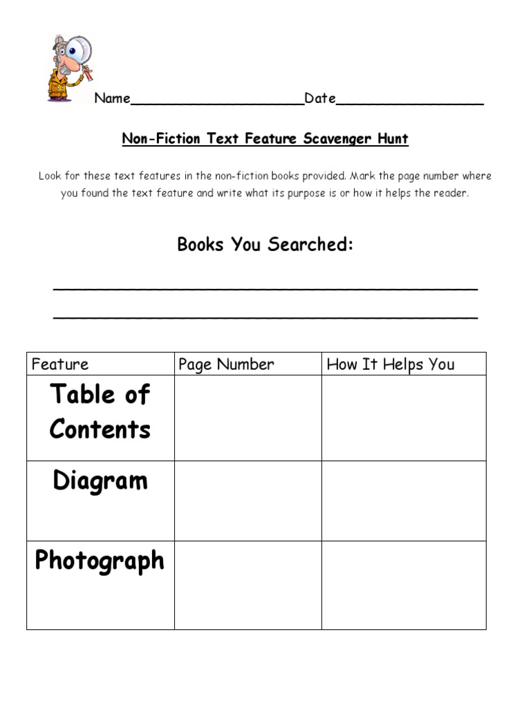 Non-Fiction Text Features Guide | PDF