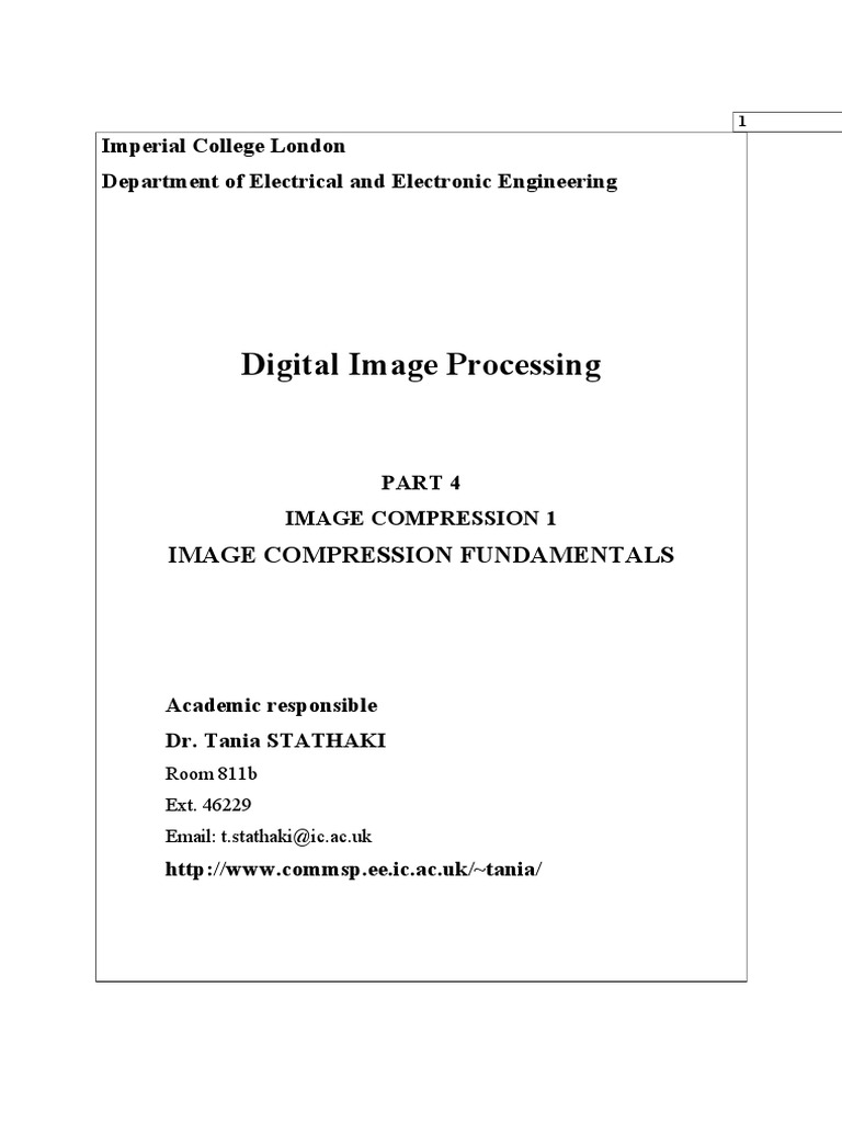 Image Compression Fundamentals | PDF | Data Compression ...